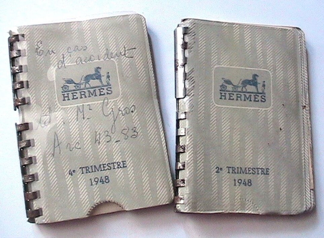HERMES Paris 1940s POCKET PLANNER Calendar / Daily Notebook ~ Set of 2 ...