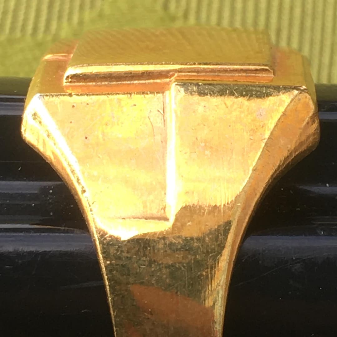 FRENCH 1950s Men Square SIGNET RING ~ Gold Plated & Hallmark ~ Made in ...