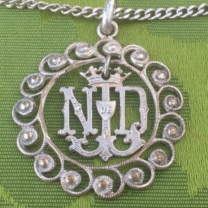 French NOTRE DAME De PARIS 1950s Large Religious Pendant & Chain ...