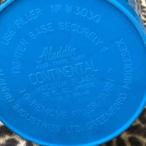 Aladdin 1950s Vacuum Flask THERMOS BOTTLE With CUP ~ Turquoise Blue ...