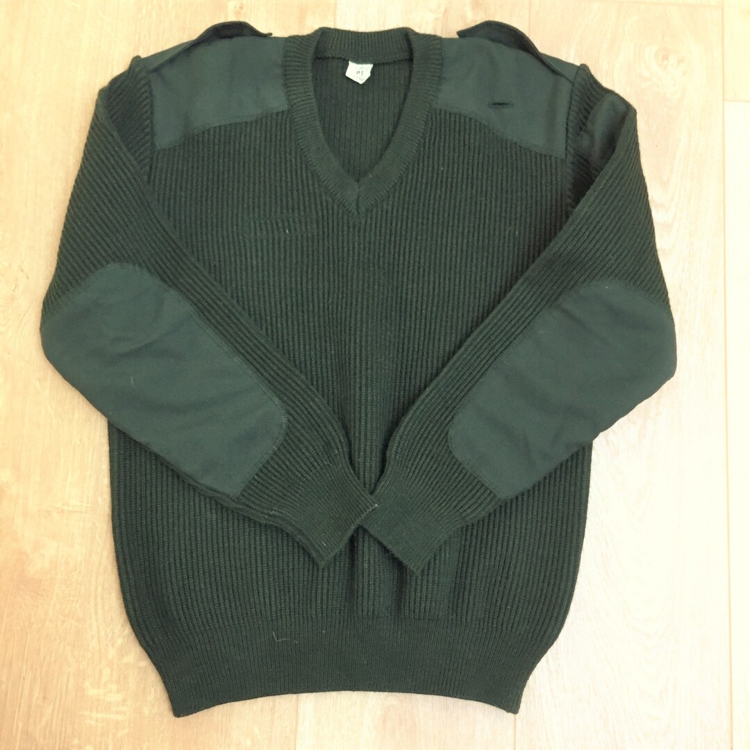 French Military 1960s Men Navy Commando Sweater - Army Wool Ribbed Knit ...