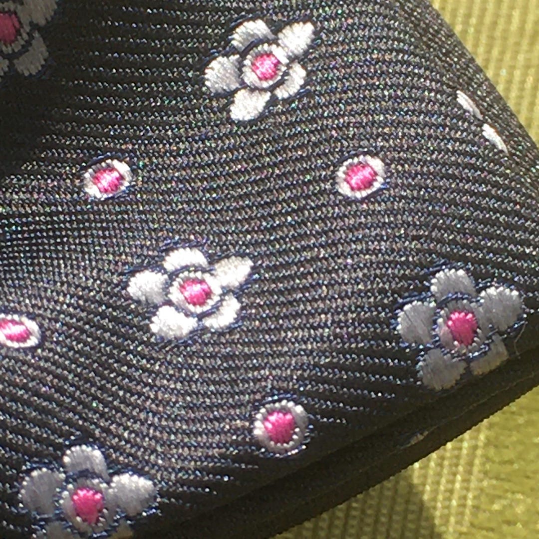 FRENCH Pre-tied BOW TIE~ Flowers & Dots ~black / Blue / Gray /pink ...