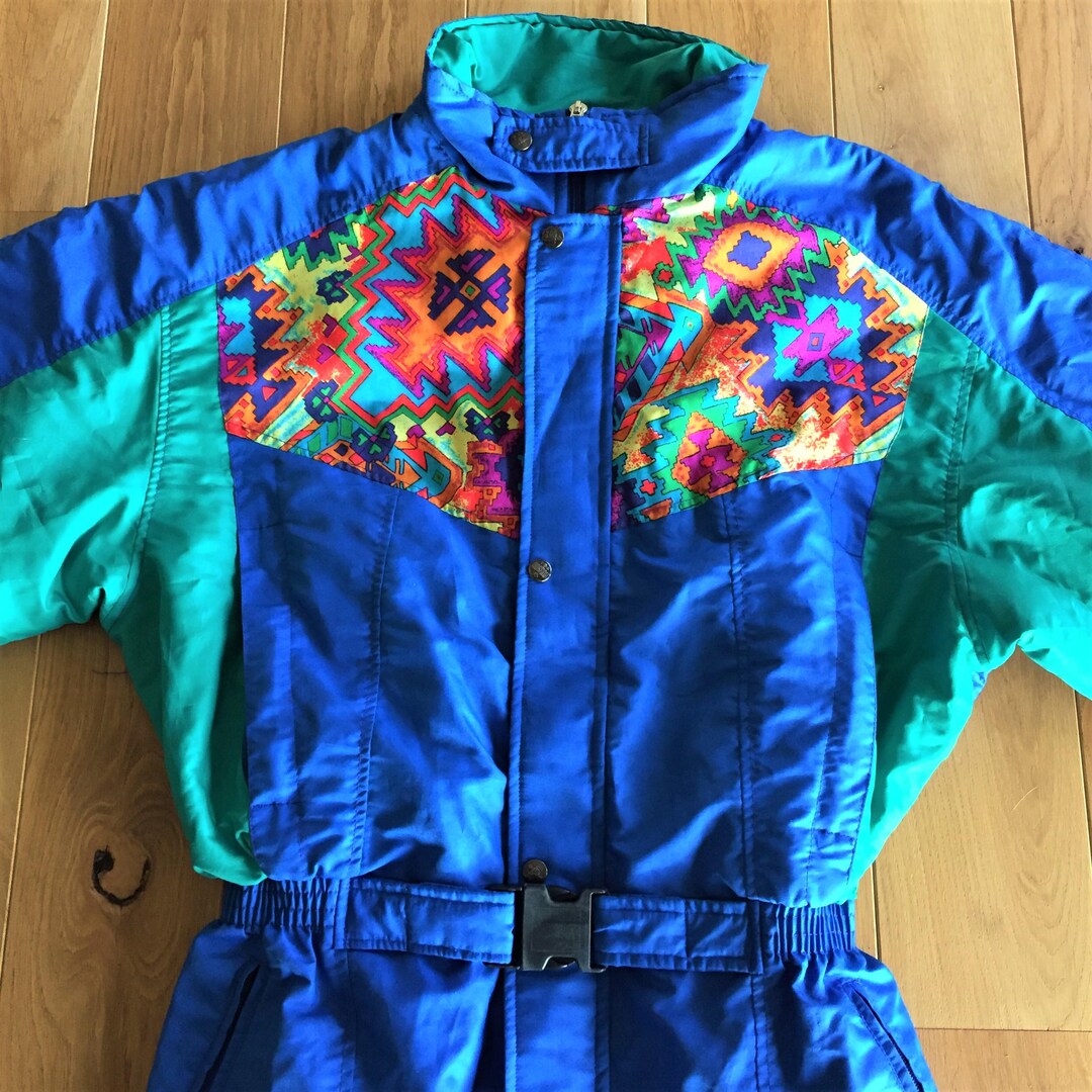 French 1980s Vintage Unisex Men Women Full Overall Coverall Snowsuit ...