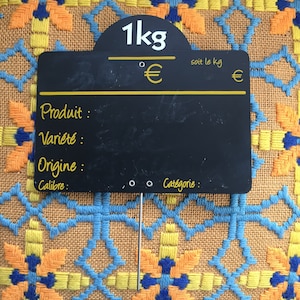 French Vintage Market Stall Chalk Pricing Signs Boards With Metal Stick ...