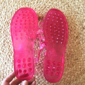 Authentic 1980s Women Meduses Water Beach Jelly Sandals Clear Hot Pink ...
