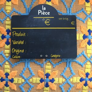 French Vintage Market Stall Chalk Pricing Signs Boards With Metal Stick ...