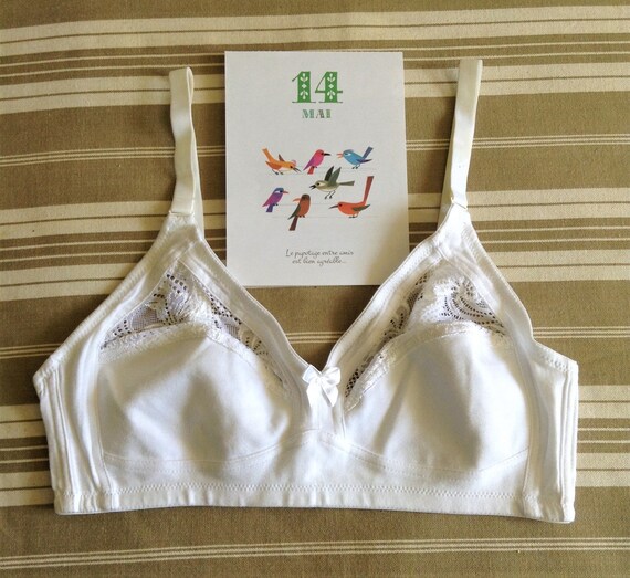 French 1970s Women Vintage Wireless Bra - Sexy Bridal… - Gem