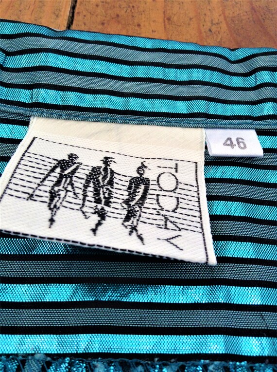 French 1990s Woman Vintage Iridescent Blouse Shirt an… - Gem