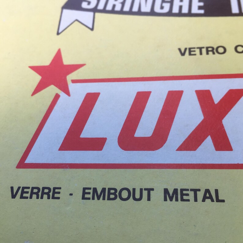 Ico Lux Blind 1950s MEDICAL GLASS SYRINGE ~ Metal Tip ~ Made in Italy ...