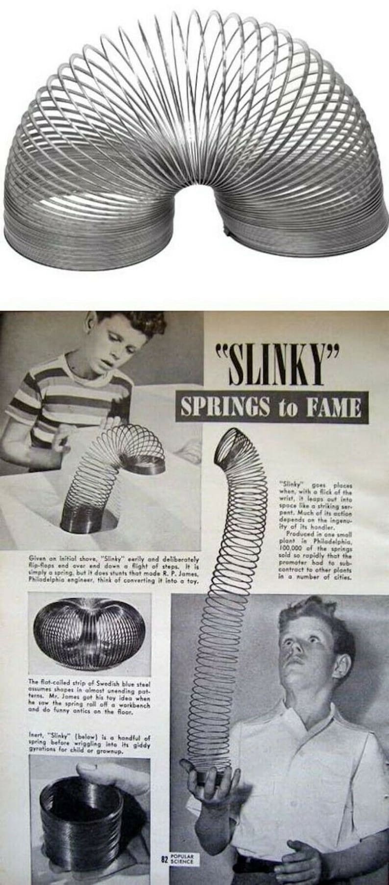 Merit 1960s Walking Spring METAL SLINKY TOY Walks Down Stairs | Etsy