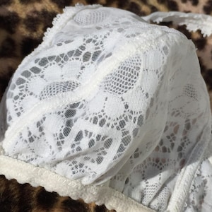 French Lejaby 1960s Women WIRELESS BULLET BRA ~ Bridal White Sheer ...