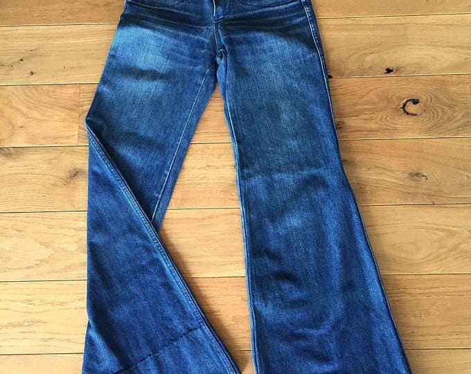 French 1970s Women Vintage Bell Bottoms 12' Flared Denim Jeans Pants ...
