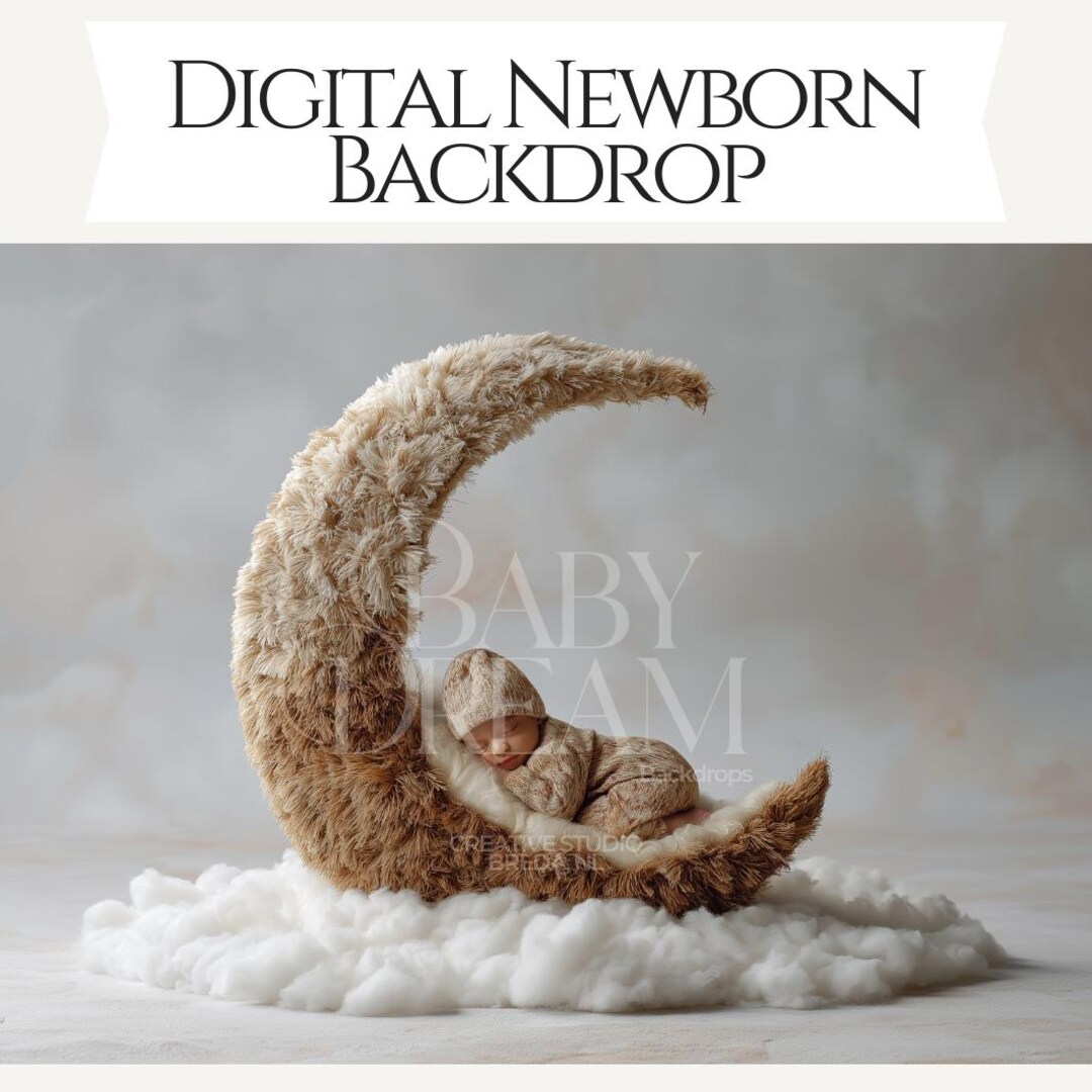 Fluffy Crescent Moon Prop Scene Neutral Cloud Baby Background for ...