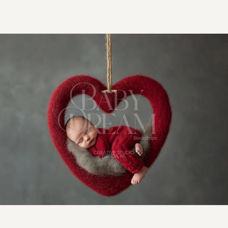 Valentine Heart Hanging Prop Newborn Digital Newborn Backdrop PNG - Etsy