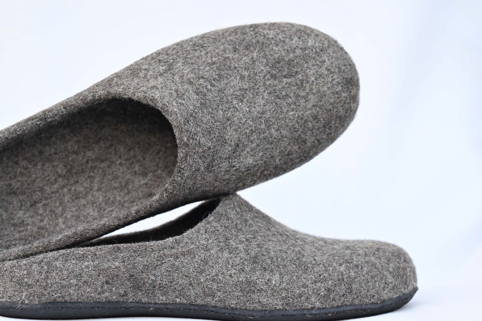 Natural Slip-in Slippers - Indoor Felt Shoes - Felted Wool Slippers ...