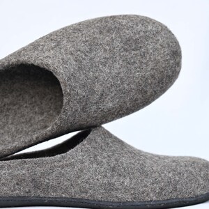 Natural Slip-in Slippers - Indoor Felt Shoes - Felted Wool Slippers ...
