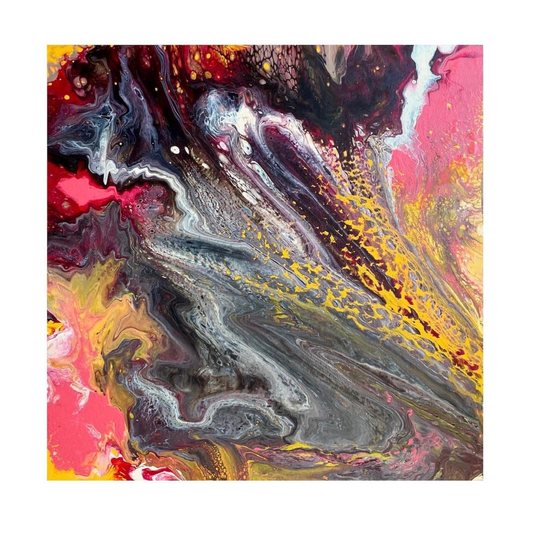 Fluid Acrylic Painting, Warm Autumn Colors, Abstract Home Accent - Etsy