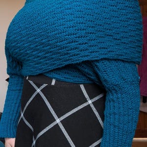 Crochet PDF Pattern With Pictures | Sweater Scarf Wrap With Sleeves ...