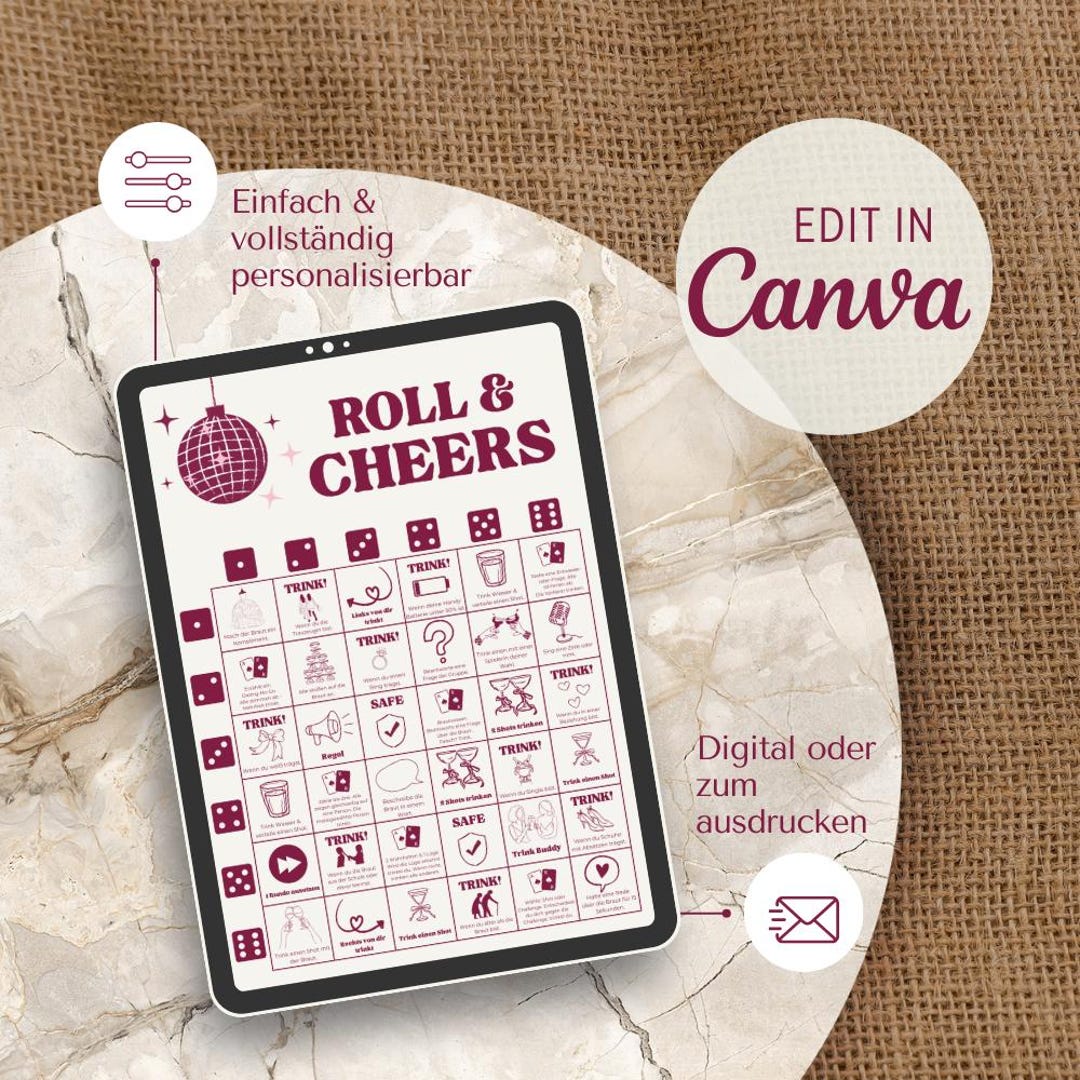 Hen Party Drinking Game "roll & Cheers" | Dice Game for Hen Parties ...