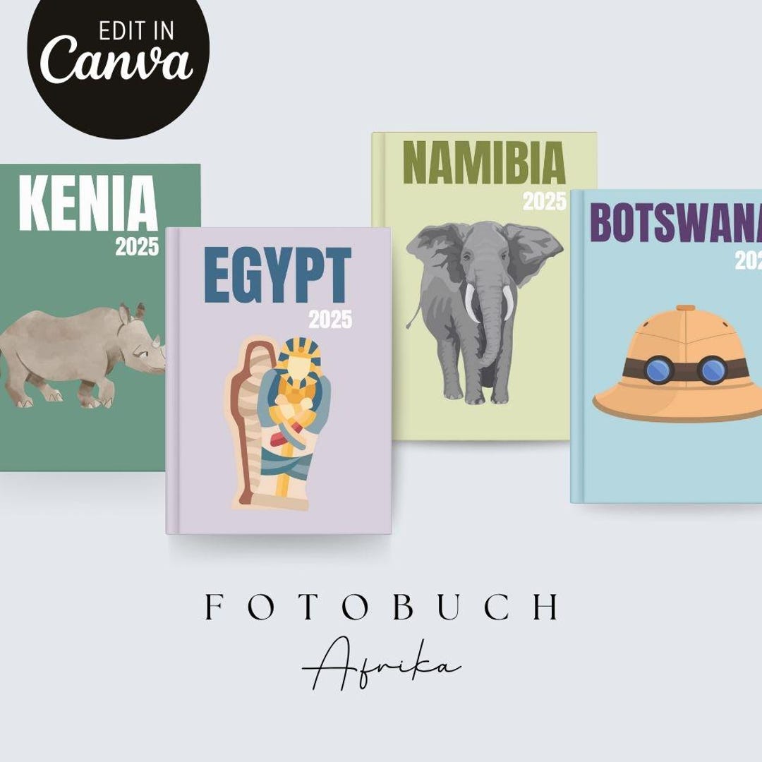 43 Africa Travel Photo Book Templates Editable in Canva for Your Best ...