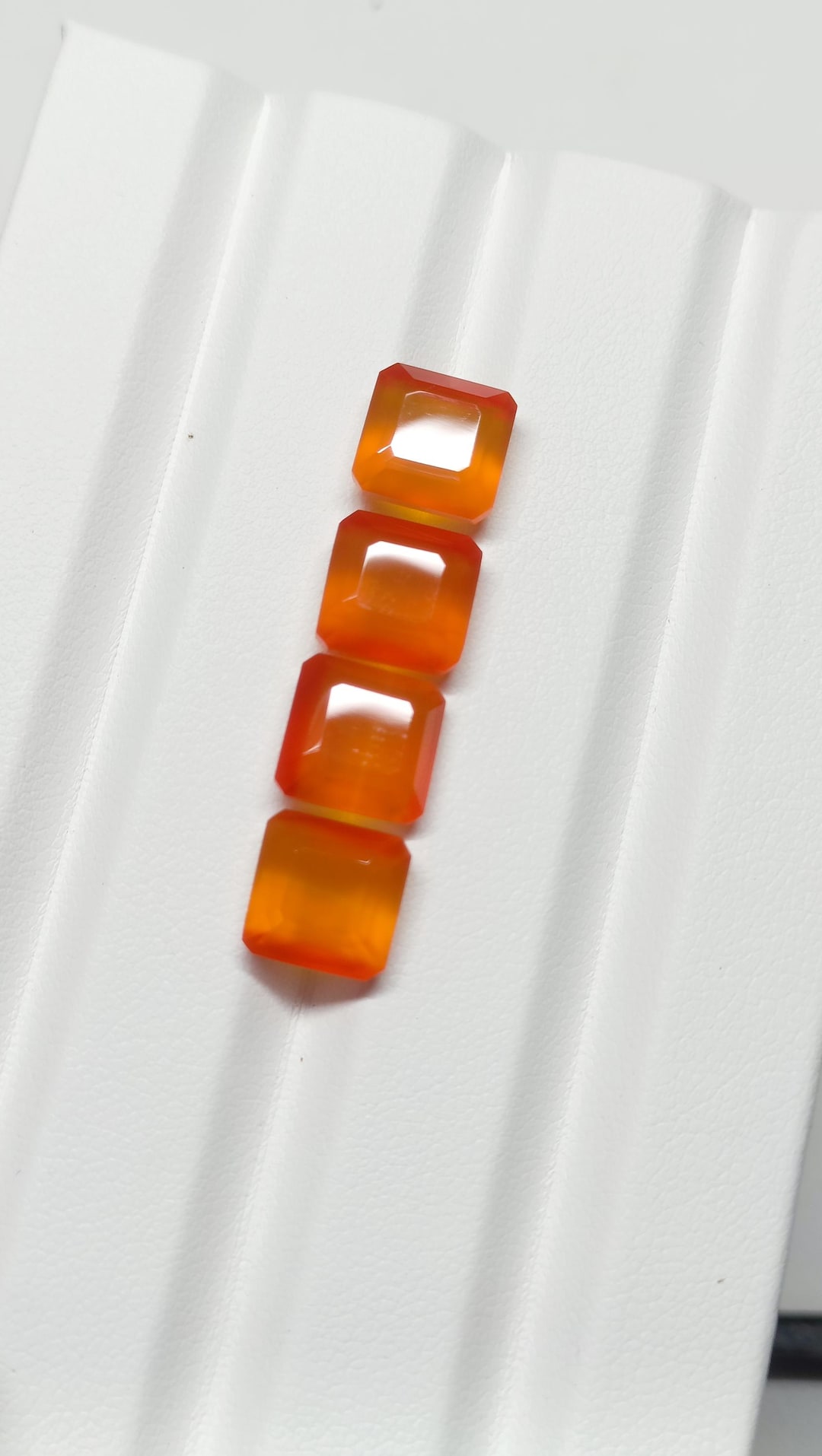 Natural Gemstone Carnelian Cut Stone Faceted Square Gemstone Size (9mm ...
