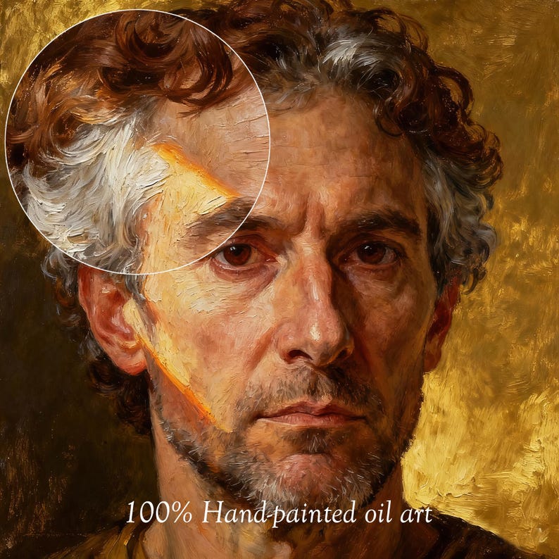 Custom Portrait Oil Painting From Photo on Canvas, Hand-painted Art ...