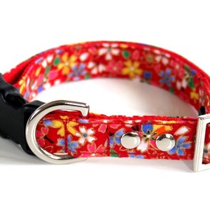 Japanese Kimono Design Sakura Dog Collar Red - Etsy