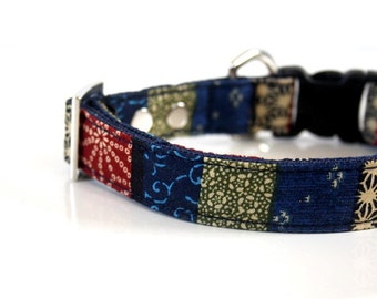 Japanese Kimono Design Sakura Dog Collar Navy | Etsy