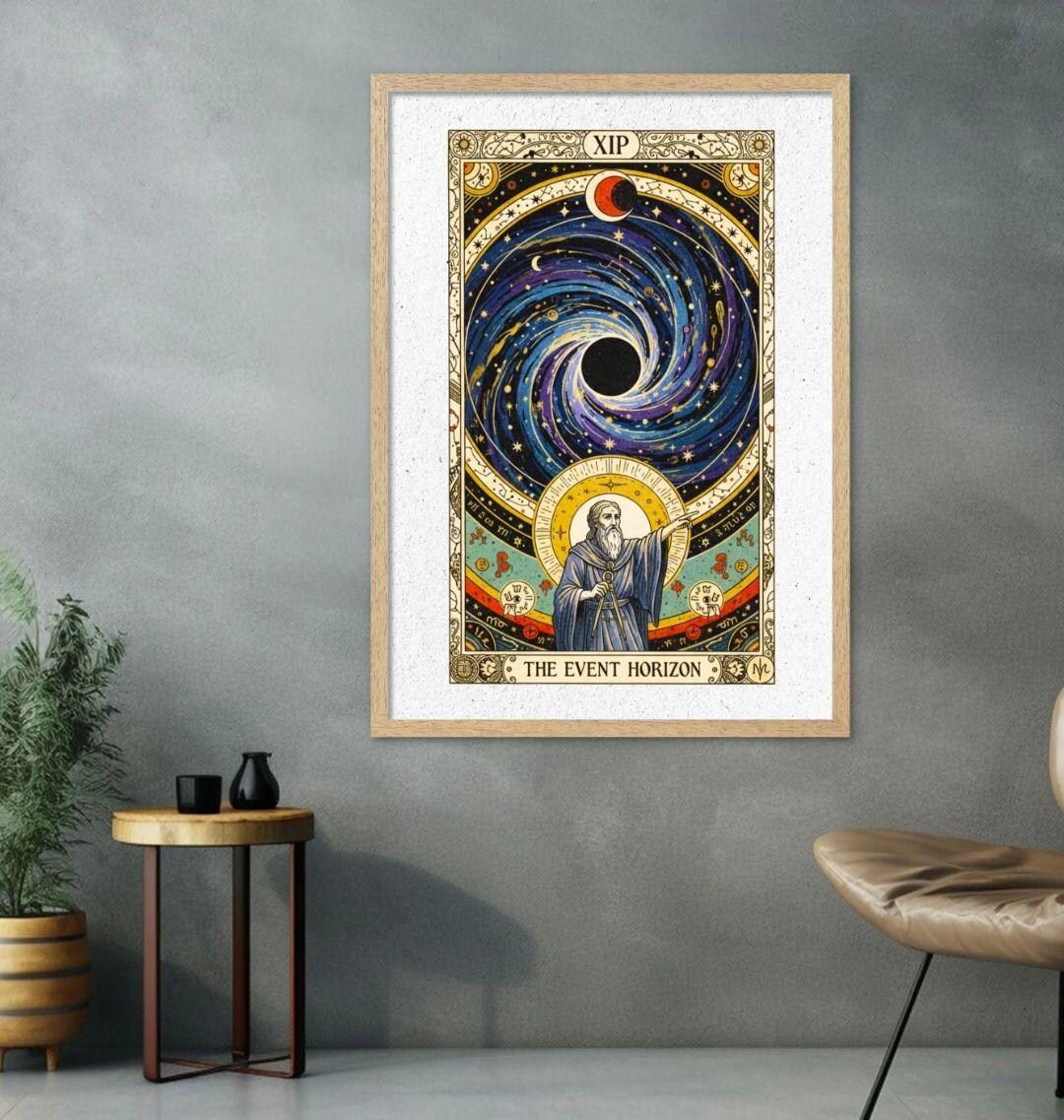 Event Horizon Tarot Card Black Hole Art Print, Vintage Astrophysics ...