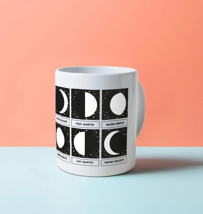 Lunar Phases Moon Coffee Mug, Celestial Astrology Astronomy Gift ...