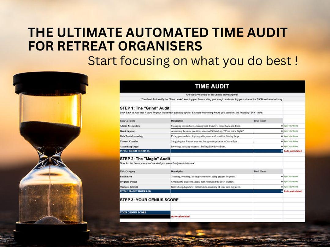 The Ultimate Time Audit for Retreat Organisers - Etsy