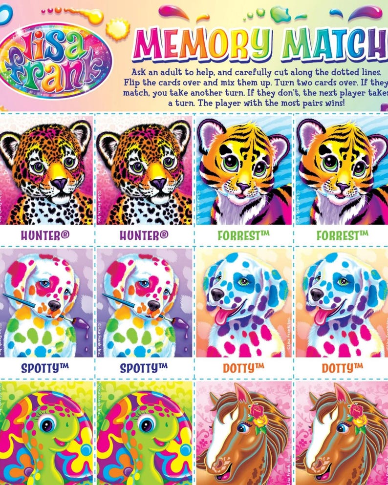 Lisa Frank Inspired Color & Trace Activity Book | Rainbow Fun - Etsy