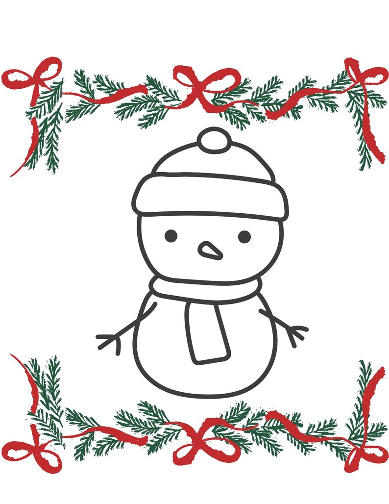 Christmas Coloring Pages | Santa, Reindeer Printable Art (digital ...