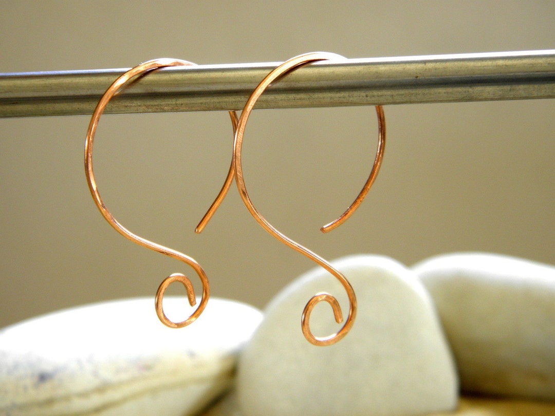 Copper Hoop Swirl Ear Wires - 1 Pair - Etsy