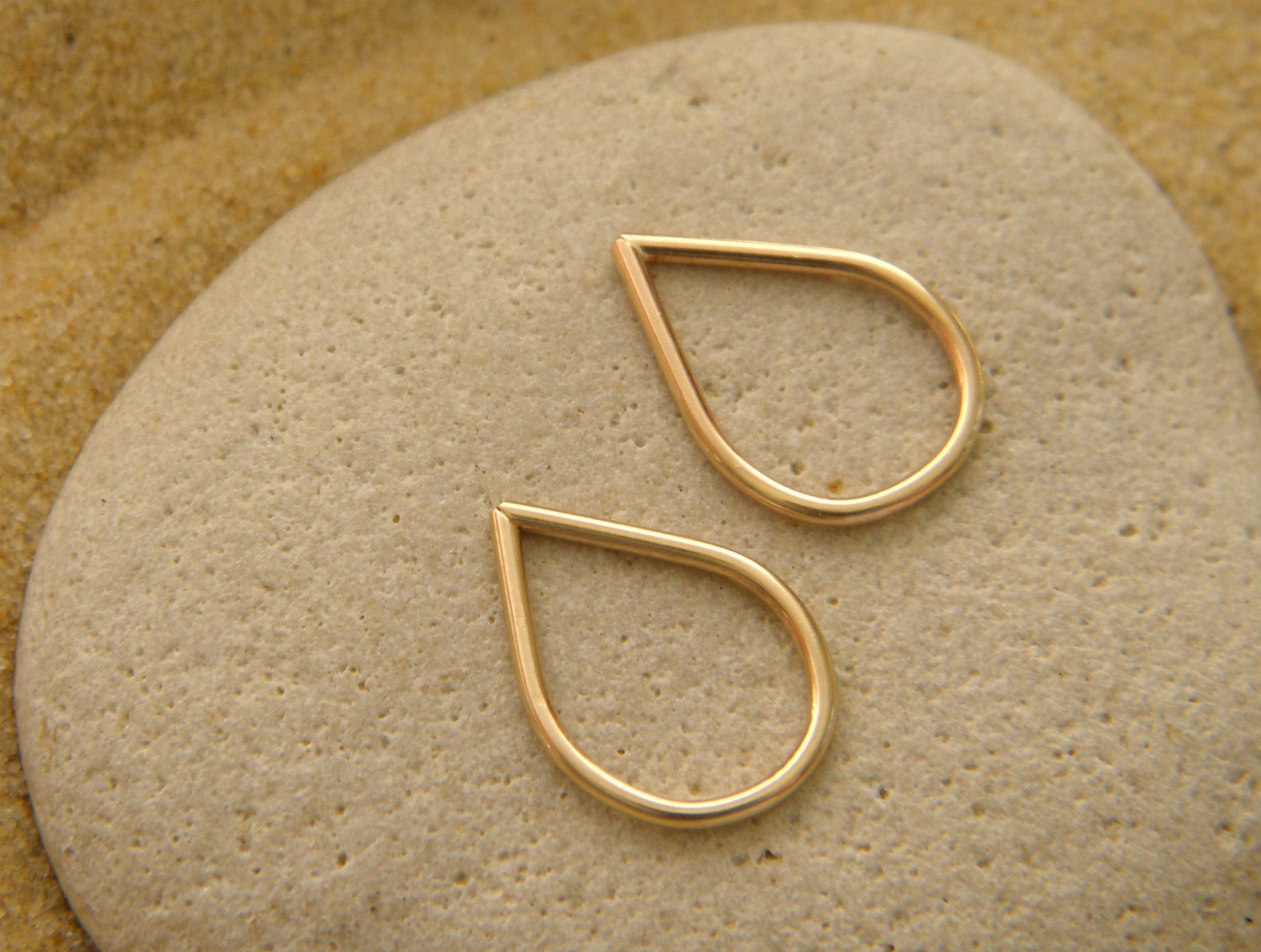 Gold Filled Tear Drops Rose Gold Earring Drops 1 Pair | Etsy