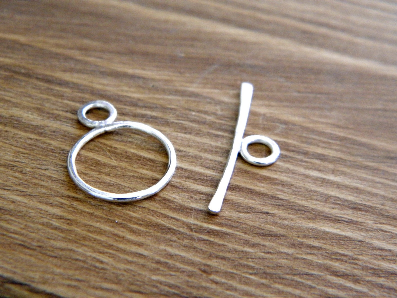 Sterling Silver Toggle T Bar Clasp Oxidized Circle Clasp - Etsy