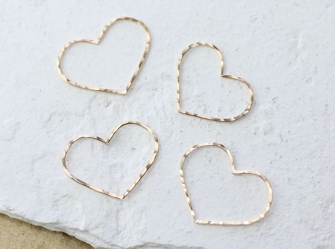 Gold Filled Love Heart Pendant Connector Various Sizes - Etsy