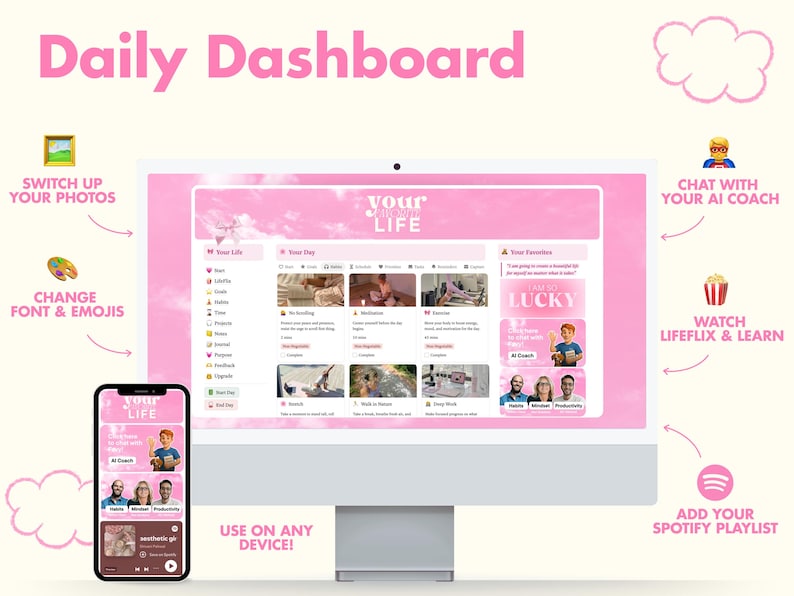 That Girl Digital Planner 2026: It Girl Pink Aesthetic Life Planner ...