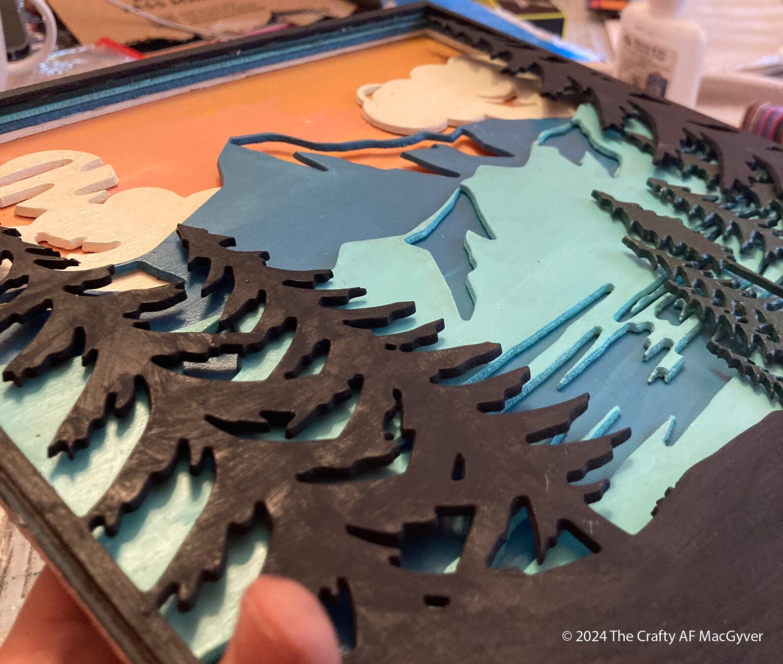 Laser Cut File - Mountain Scene - Wall Art Svg Ai Template 3D Multi ...