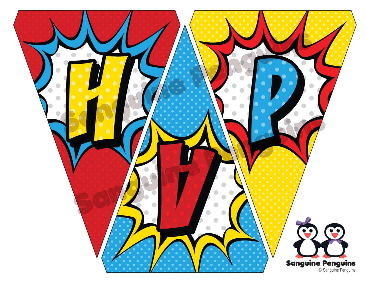 Superhero-themed "happy Birthday" Printable Banner - Etsy