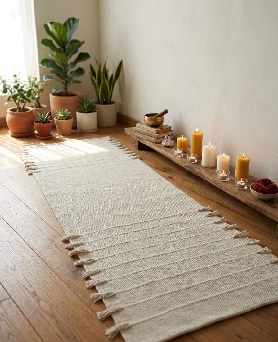 Organic Herbal Cotton Yoga Mat – Ecofriendly, Handwoven, Anti-slip ...