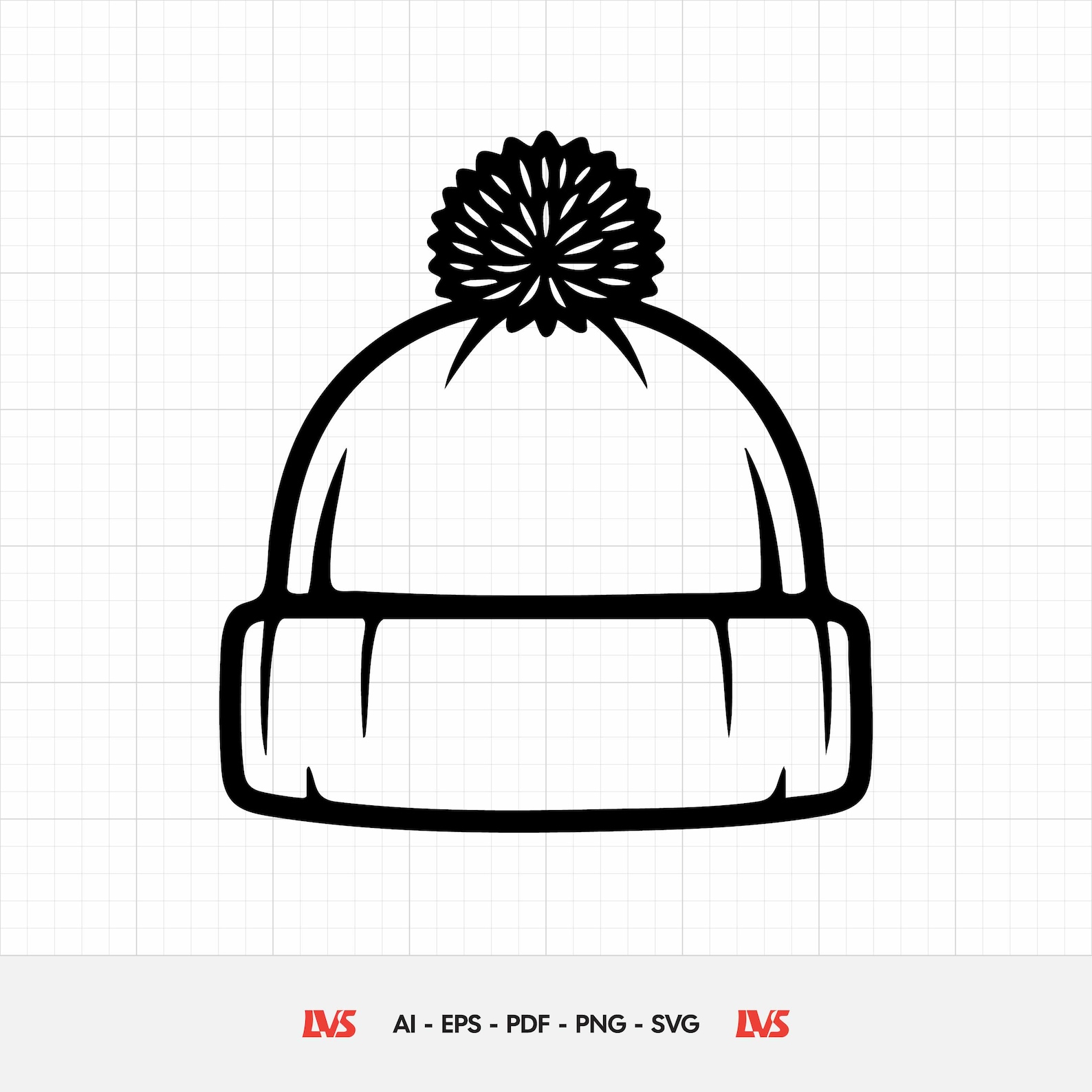 Pom Pom Beanie SVG | Cute Winter Hat Vector, Bobble Hat Clipart for ...