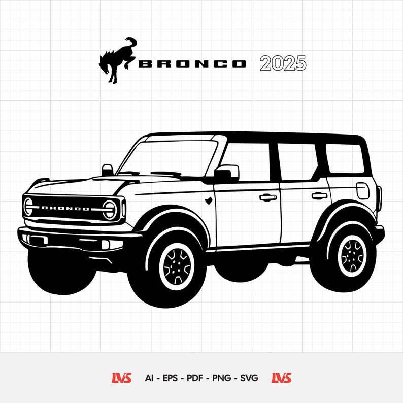 Ford Bronco SVG | Offroad 4x4 Truck Vector, Classic SUV Silhouette for ...