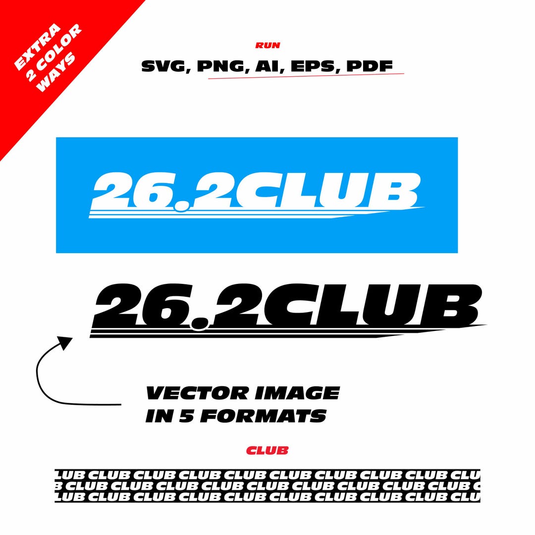 26.2 Club SVG | Marathon Finisher Vector, 26.2 Miles PNG for Cricut ...