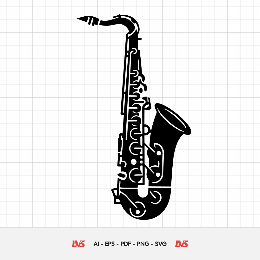 Saxophone SVG, Jazz Music Vector, Musical Instrument Clipart, Alto Sax ...