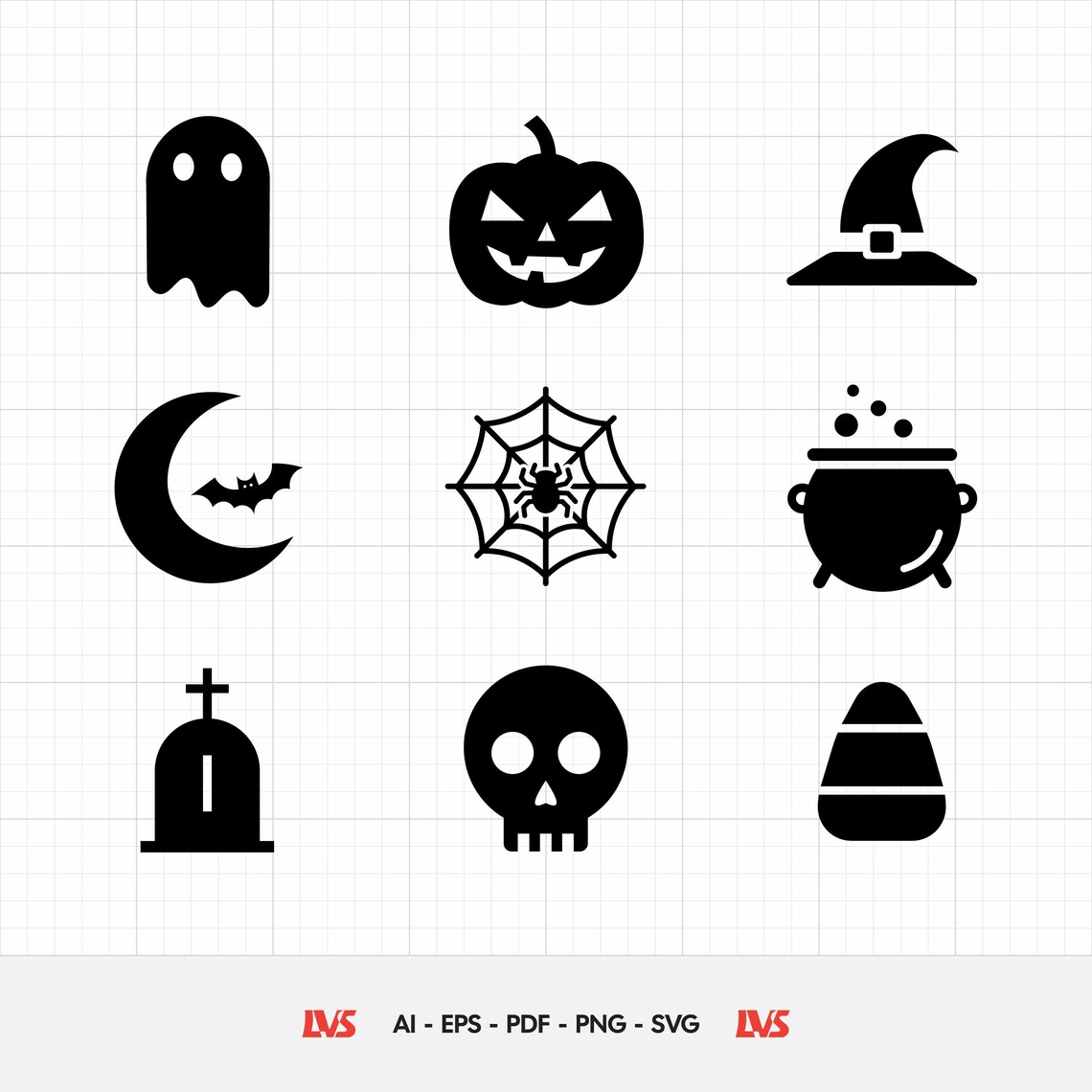 Spooky Halloween SVG Bundle (9 Icons) - Professional Vector Pack for ...