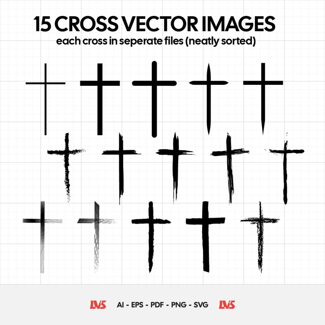 Paquete de cruces en formato SVG, conjunto de 15 diseños vectoriales ...