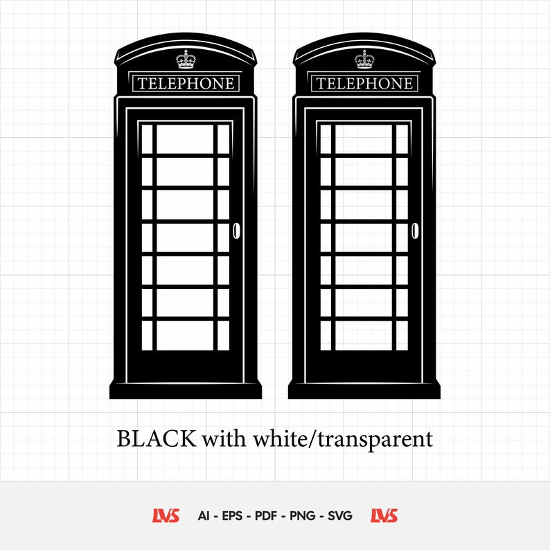British Phone Booth SVG, London Kiosk Vector Art, UK Travel Decal Cut ...