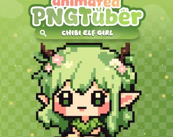 Giftuber Animated Chibi Elf Girl Model | Pngtuber Model | Veadotube ...