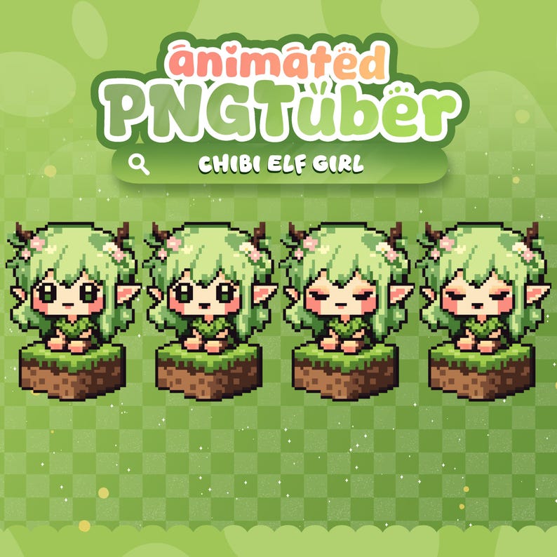 Giftuber Animated Chibi Elf Girl Model | Pngtuber Model | Veadotube ...